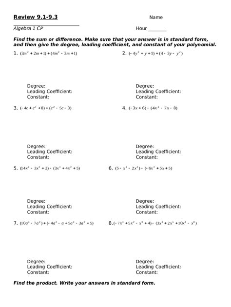 Algebra 1 Unit 4 Part 2 Test Review Springboard Doc Template Pdffiller