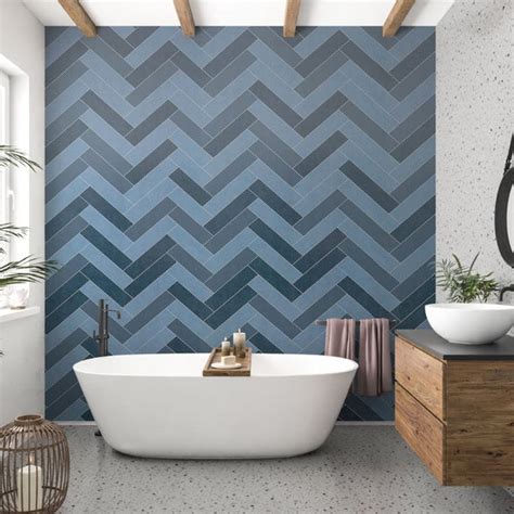 Herringbone Tile Pattern Bathroom