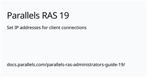 Set Ip Addresses For Client Connections Parallels Ras 19