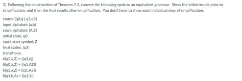 Solved Following The Construction Of Theorem Convert Chegg