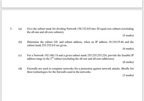 Solved نيا A Give The Subnet Mask For Dividing Network