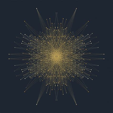 premium vector fractal element with connected lines and dots big data