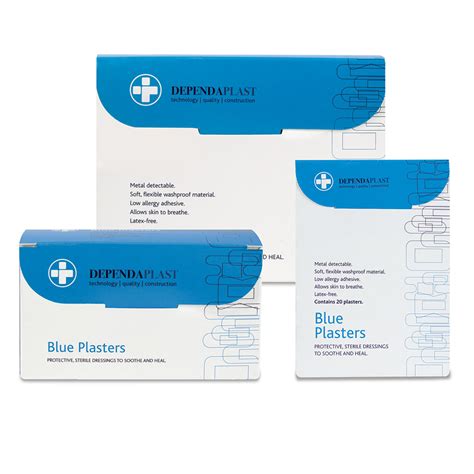 Dependaplast Blue Plasters Sterile Assorted Box Of 100 Sku 546
