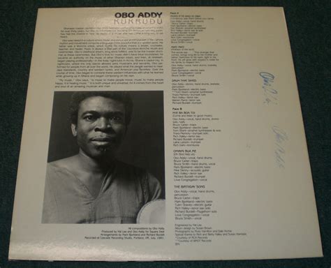 Kukrudu Obo Addy~autographed Lp~ghanaian Master Drummer~portland~fast