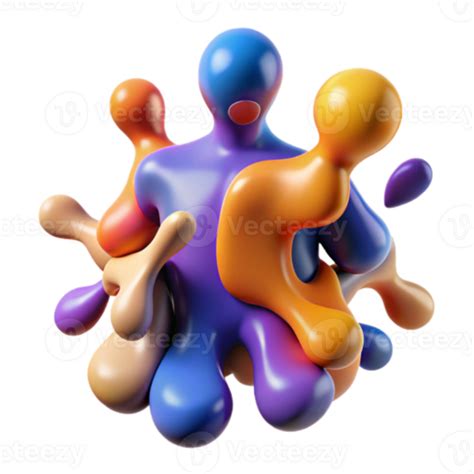 Abstract 3d Render Colorful Fluid Shapes Design Vivid Molten Texture