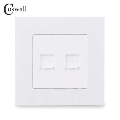 【yiyangmaoyi111】coswall Simple Style Pc Panel Wall Socket 2 Gang Cat5e