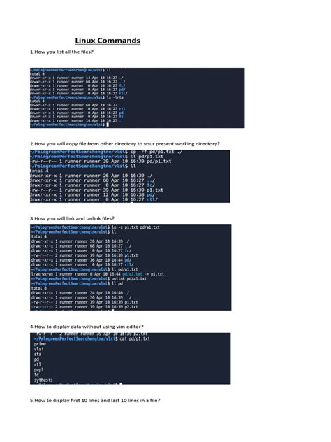 Linux Commands Pdf Computer File Software Engineering