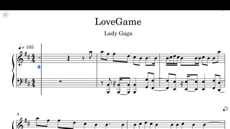 Lady Gaga Lovegame Sheet Music Youtube