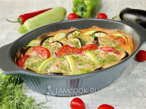 Овощи запеченные в духовке с фаршем — рецепт с фото пошагово