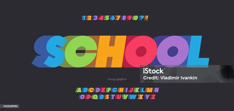 학교 글꼴 3d 굵은 색 스타일 과학에 대한 스톡 벡터 아트 및 기타 이미지 과학 교육 귀여운 Istock