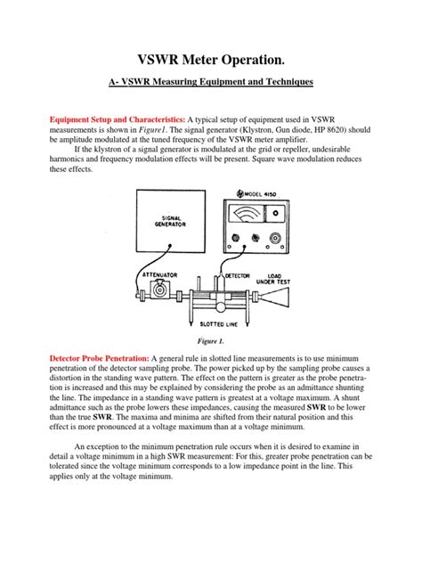 Vswr Meter Operation A Vswr Measuring Equipment And Techniques Pdf