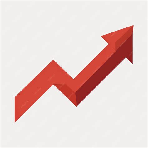 Premium Vector Red Upward Arrow Chart Growth