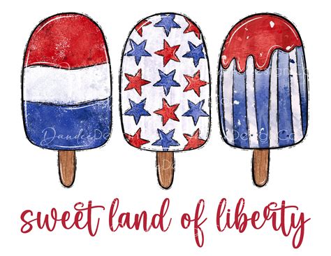 Sweet Land Of Liberty Png Usa Ice Cream American Popsicle Etsy