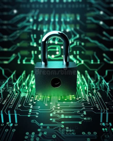 Cloud Storage Of Information On The Server Data Under Cyber Protection Illustration With