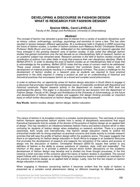 Developing A Discourse In Fashion Design Pdf Design Thought Developing A Discourse In Fashion Design Pdf Design Thought