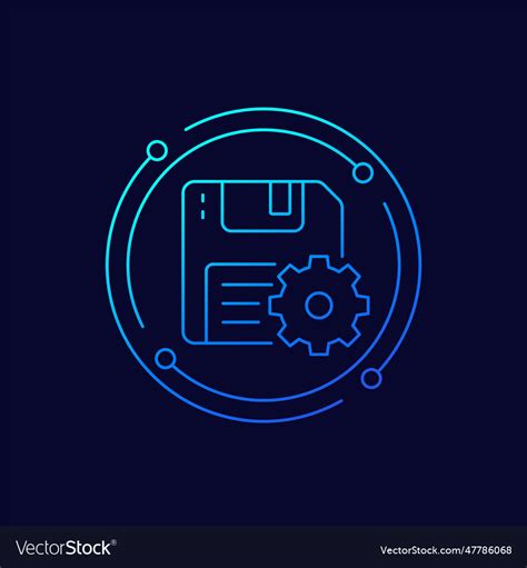 Backup Settings Icon With A Floppy Disk Royalty Free Vector
