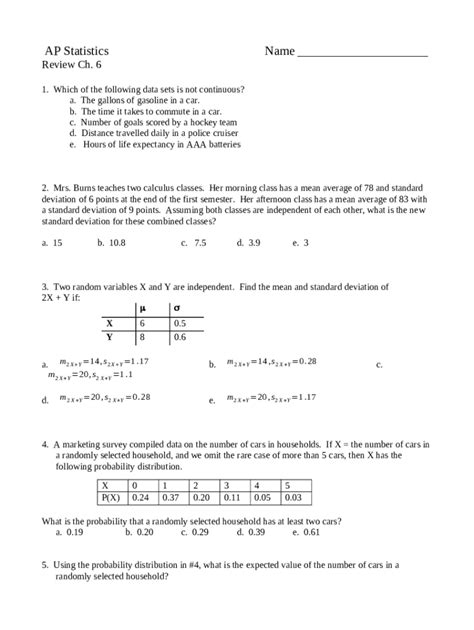 Ap Statistics Unit 2 Additional Review Doc Template Pdffiller