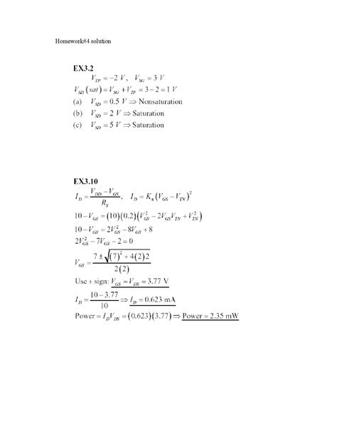 Homework 4 With Solutions For Analog And Digital Electronics Ee 334