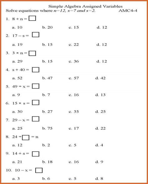 College Algebra Worksheets Free Worksheets Samples