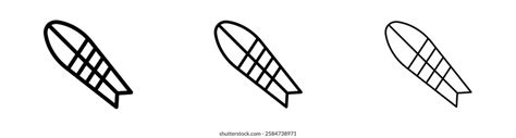 surfing icons three different stroke lines stock vector royalty free