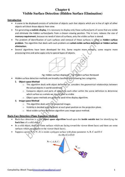 Chapter 6 Visible Sufrace Detection Computer Graphics Studocu