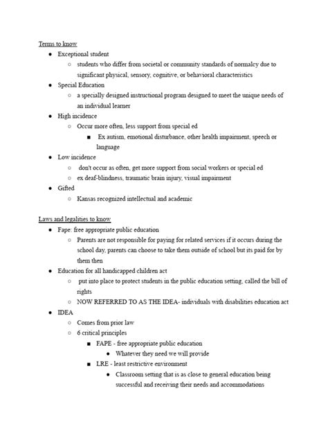 Exceptionalities Notebook Pdf Special Education Individualized