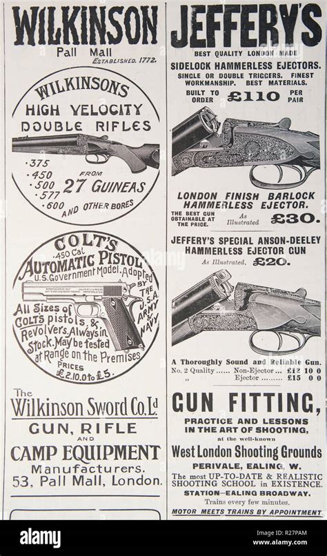 An Old Advert For Wilkinson And Jeffreys Firearms From An Old British