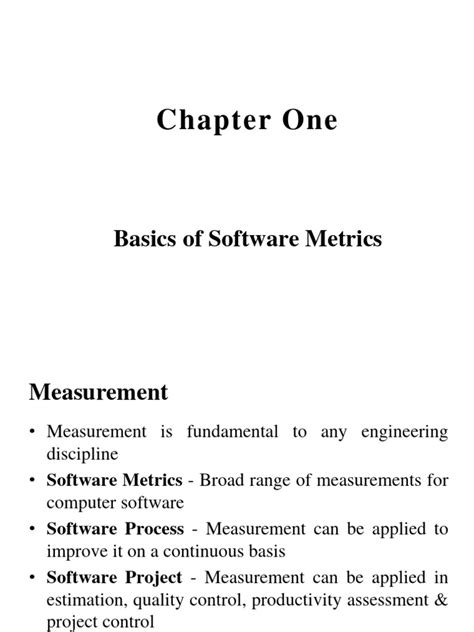 Chapter 1 Basics Of Software Metrics Pdf Level Of Measurement