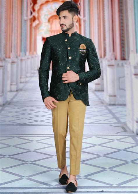 Golden Jodhpuri Suit Uk