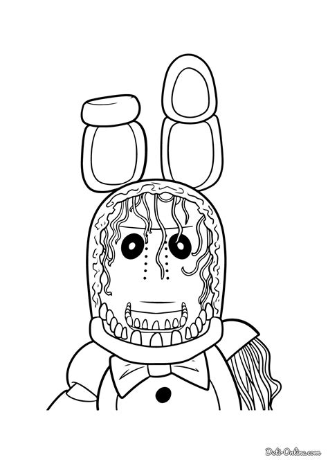 Раскраска Иссохший Бонни из Фнаф распечатать или скачать