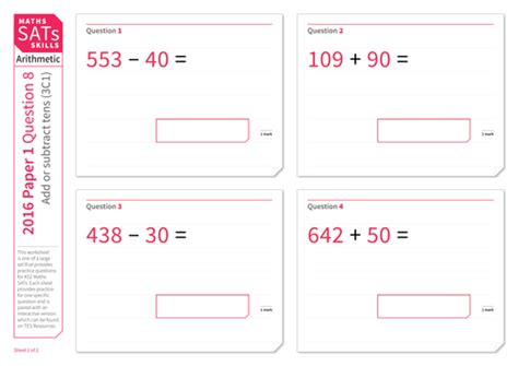 Adding And Subtracting Multiples Of 10 Ks2 Maths Sats Arithmetic