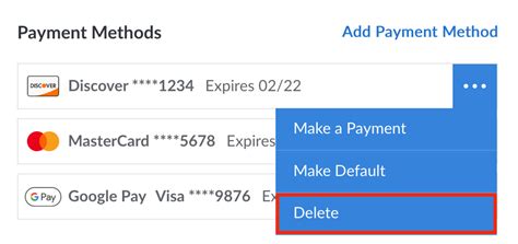 Manage Payment Methods Linode Docs