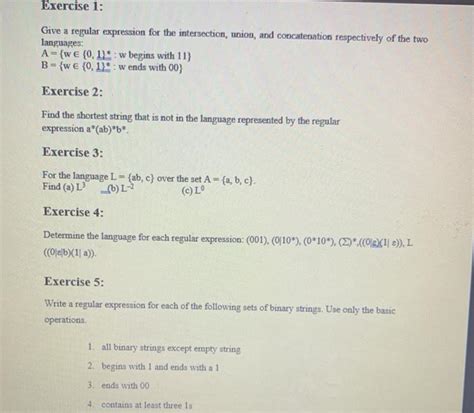 solved exercise 1 give a regular expression for the