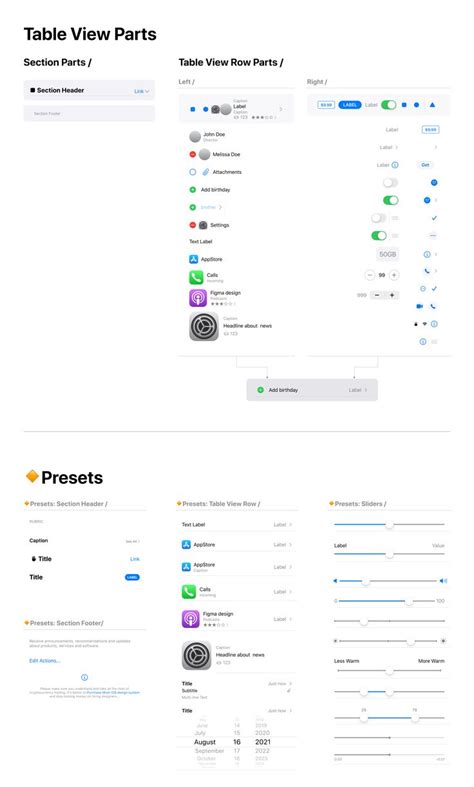 Ui Design Ios App Inspiration Table View Components Lists Sliders Human Interface