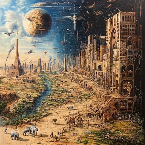 An Artistic Representation Of The Evolution Of Human Society From