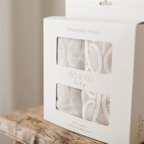 Bo And Ko 2 Pack Wrap Set Te Pātiki Mocha And Te Pātiki Grey Little