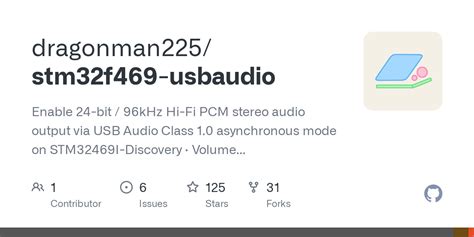 GitHub Dragonman Stm F Usbaudio Enable Bit KHz Hi Fi PCM Stereo Audio Output