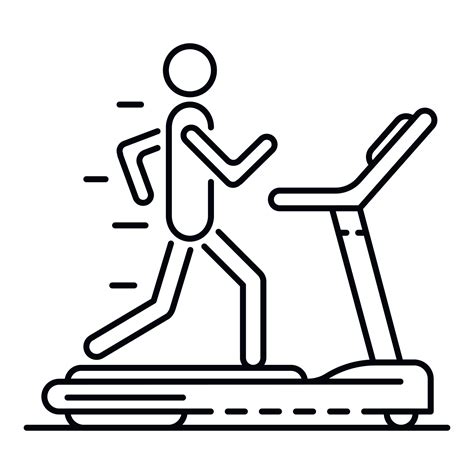 Babe At Treadmill Icon Outline Style Vector Art At Vecteezy
