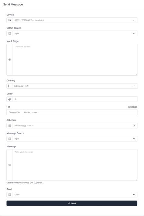 Send Message Fonnte S Documentation