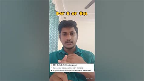 Sql Series Day 8 Sql Commands Explained Ddl Dml Dcl Tcl Trending Telugu Technology