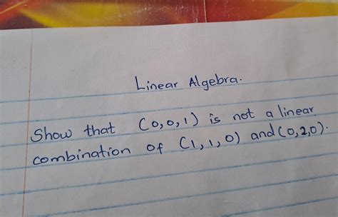 Solved Linear Algebra Show That Is Not A Linear Chegg