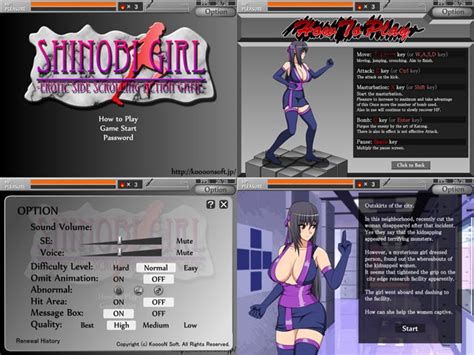 SHINOBI GIRL EROTIC SIDE SCROLLING ACTION GAME English Translated Version Hentai