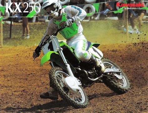 1987 Kx250 Brochure Front Vintage Motocross Kawasaki Bikes Motocross