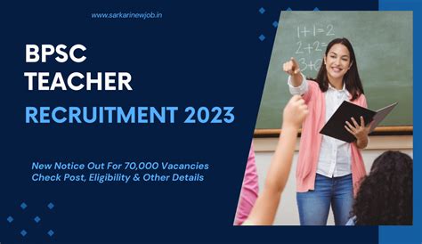 BPSC Teacher Recruitment 2023 New Notice Out For 70 000 Vacancies Check Post Eligibility