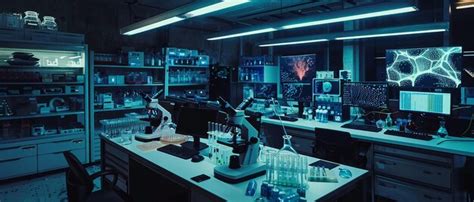 Premium Photo A Modern Empty Biological Applied Science Laboratory Displaying Technological