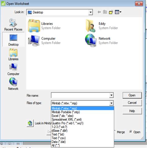 Data Import With Minitab Applied Math Statistics And Math Majors Seminar