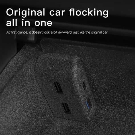 Glove Box Usb Hub For Tesla Model Y In Usb Hub Abs Flocking Multi Port Glove Box Hub Flash