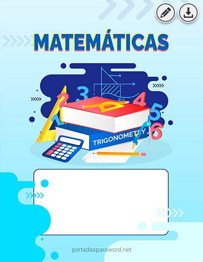 📕 Portada De Matemáticas Para Cuadernos 1 Gratis Portadas De Cursos