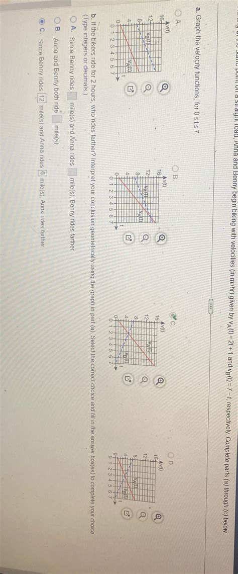 Solved A ﻿graph The Velocity Functions For 0≤t≤7abc
