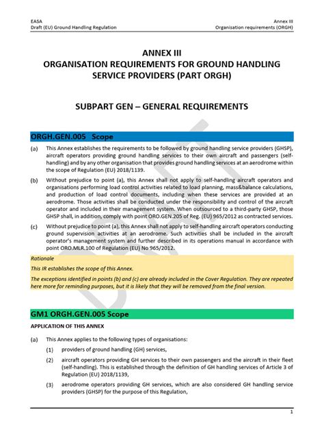 Annex Iii Orgh Organisation Requirements Draft Pdf